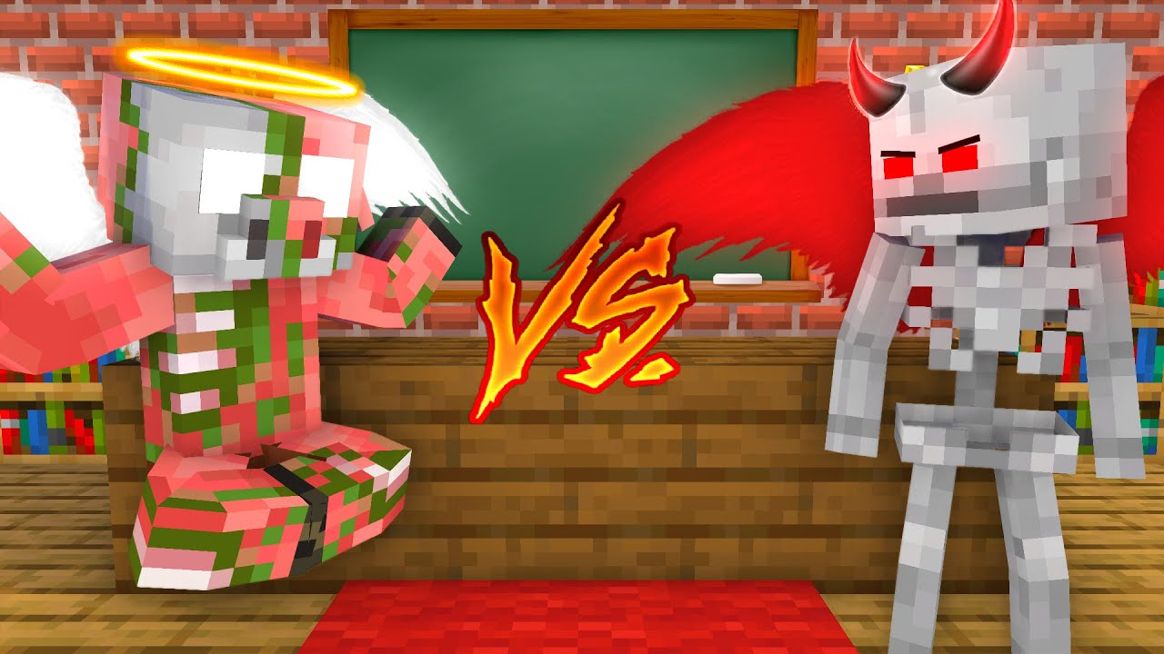 Monster School : PIGMAN VS SKELETON CHALLENGE - Minecraft Animation ...