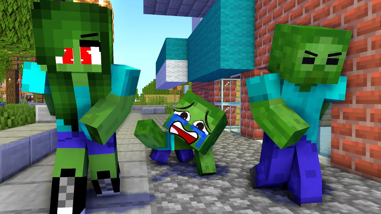 Monster School: Poor Baby Zombie Life (Bad Family) (Sad story but happy ...