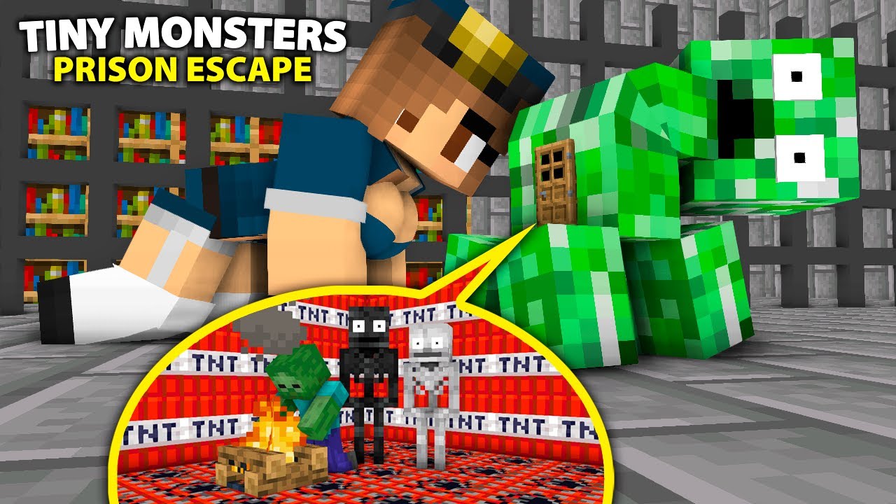 Monster School : TINY MONSTERS PRISON ESCAPE - Minecraft Animation ...
