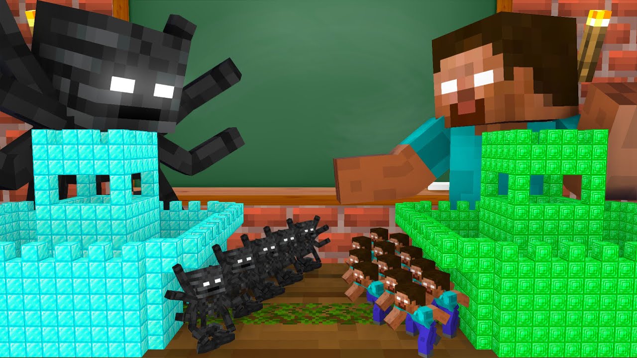 Monster School Wither Apocalypse Challenge Minecraft Animation Minecraft Videos