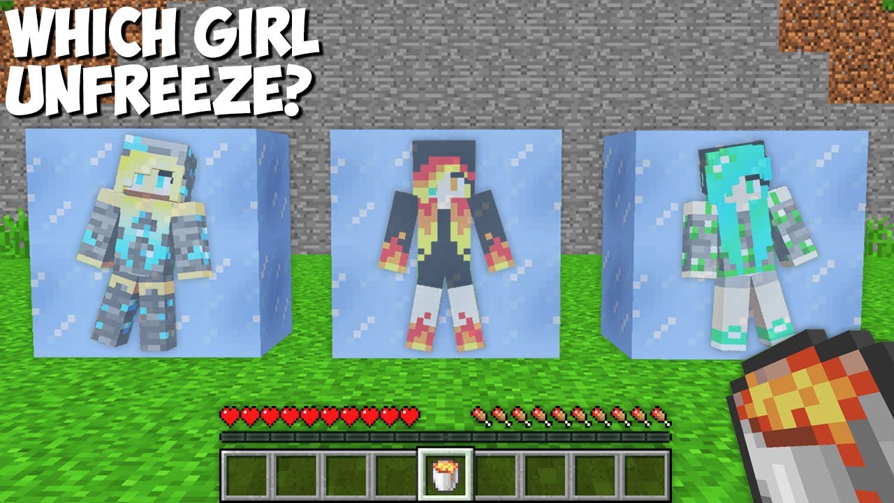 Only ONE ICE can be UNFREEZE to SAVE THE GIRL in Minecraft ! CHOOSE ...