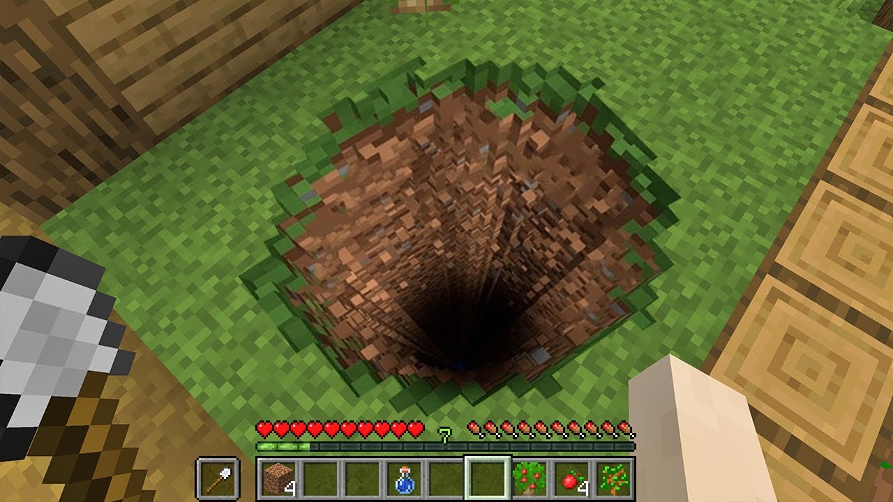 WHAT is INSIDE this HOLE in minecraft ? Cursed Gameplay - Minecraft videos