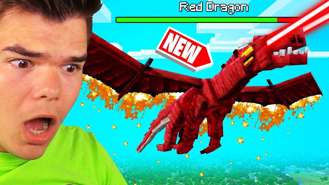 We FOUND MINECRAFT'S SECRET RED DRAGON BOSS... - Minecraft videos