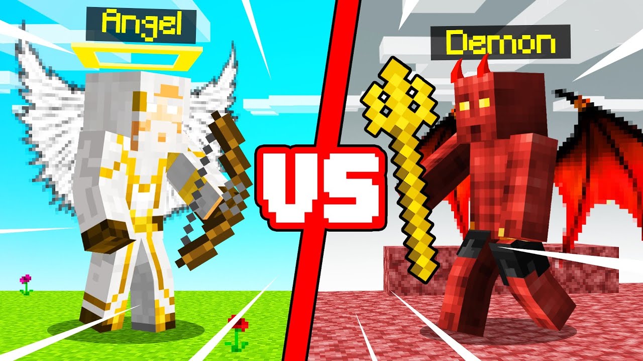 ANGELS vs. DEVIL In MINECRAFT MANHUNT... - Minecraft videos