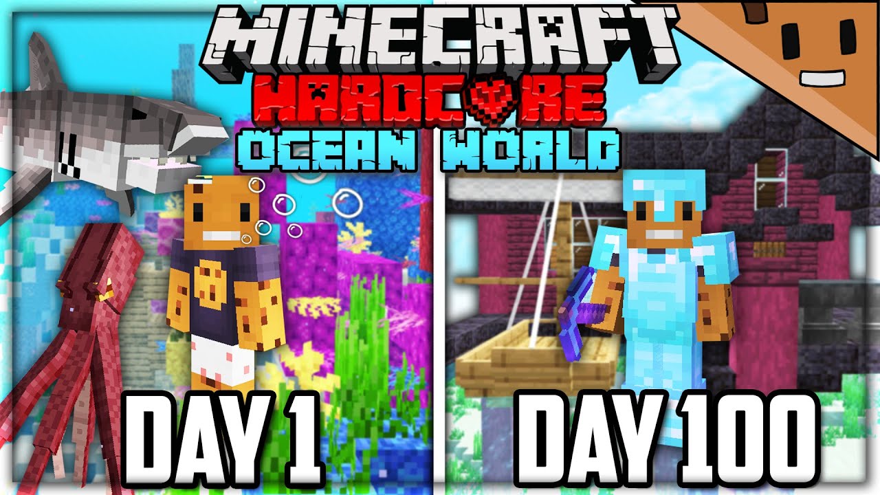 I Survived 100 Days in an OCEAN ONLY World in Hardcore Minecraft ...