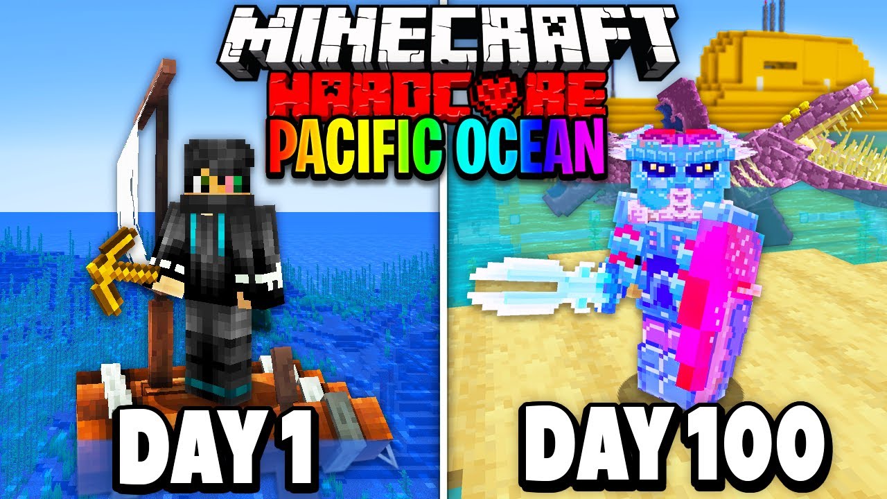 I Survived 100 Days in the Pacific Ocean on Minecraft.. Here's What ...