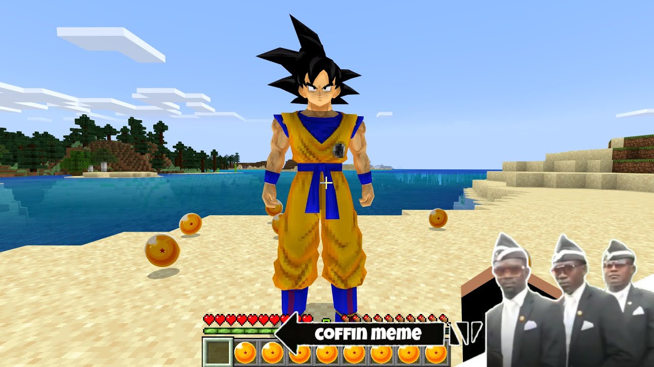 I found Real Goku Dragonball in Minecraft - Coffin Meme - Minecraft videos