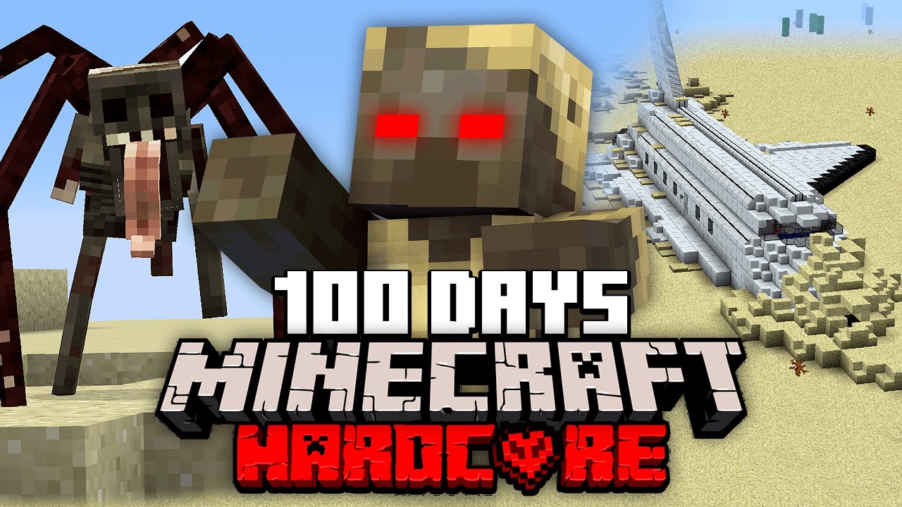 I survived 100 Days in a DESERTED WASTELAND in Minecraft and Here's ...