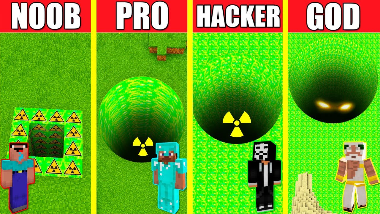 Minecraft Battle: RADIOACTIVE TOXIC TUNNEL HOUSE BUILD - NOOB vs PRO vs ...