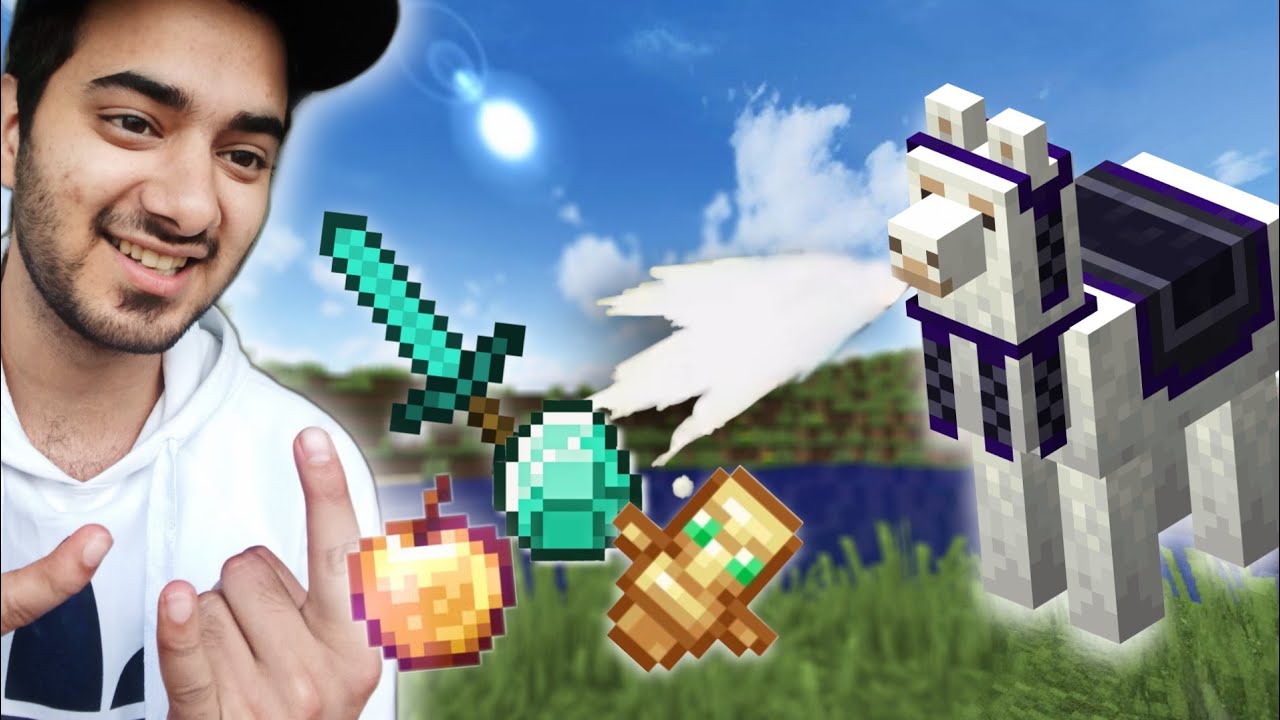 Minecraft, But Llama Spit OP items..... - Minecraft videos