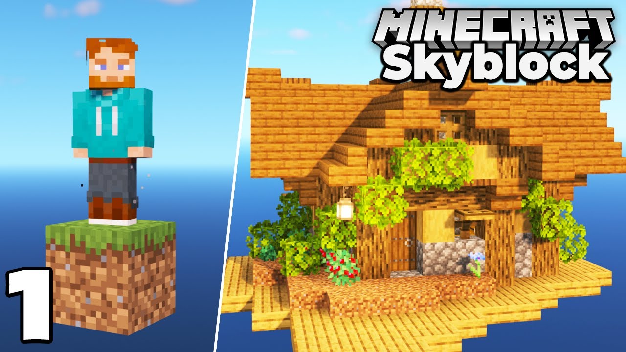 Minecraft Skyblock, but it's One Block #1 Starter house! - Minecraft videos