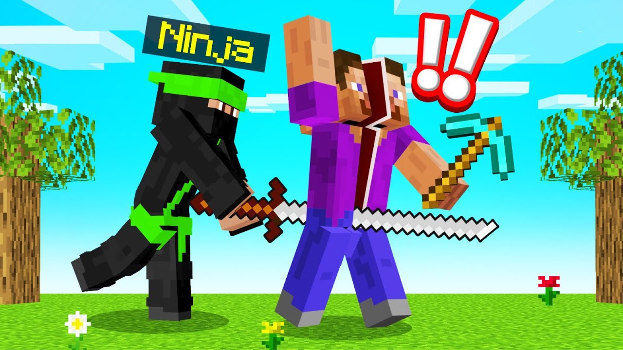 Playing A NINJA MANHUNT In MINECRAFT... - Minecraft videos