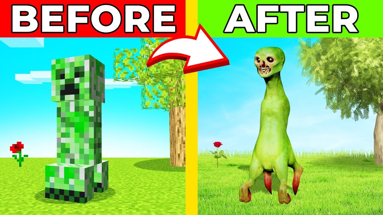 Playing MINECRAFT But It LOOKS LIKE REAL LIFE... - Minecraft videos