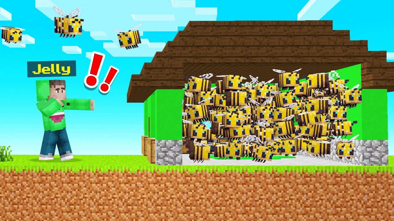 TROLLING JELLY WITH BEES In Minecraft! (Bee Town) - Minecraft videos