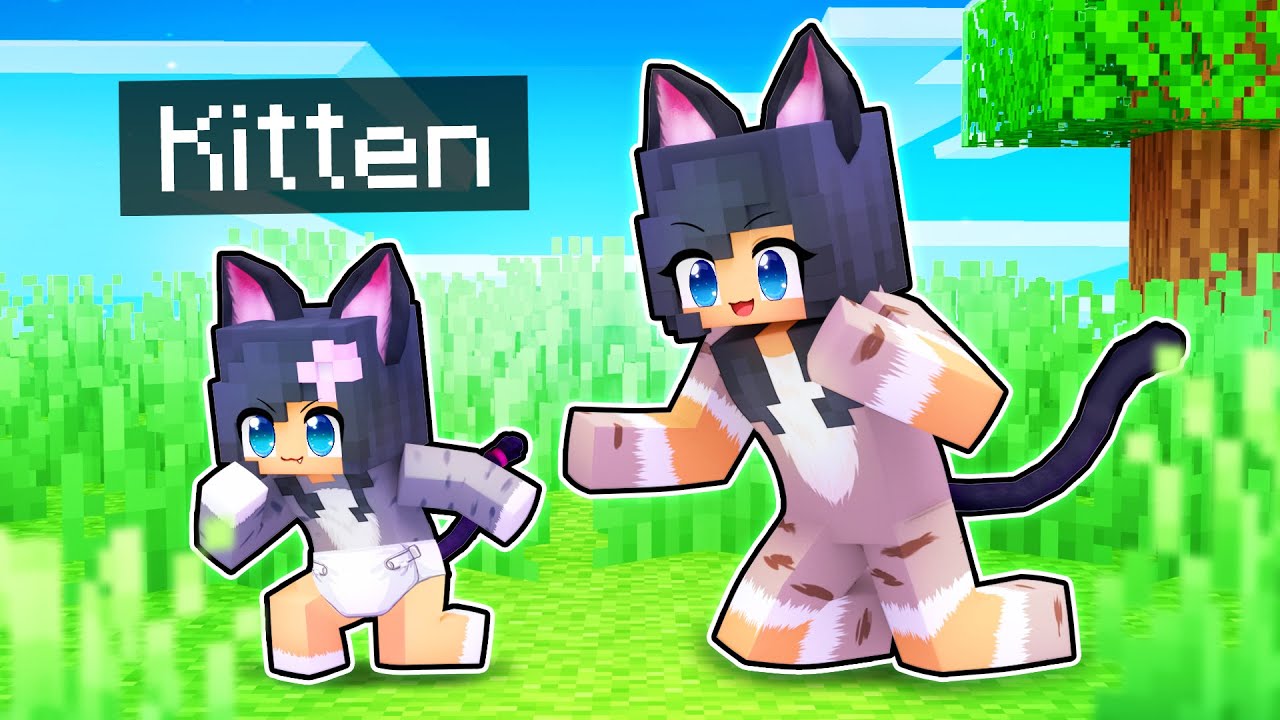 Teaching Baby The Kitten SECRET In Minecraft! - Minecraft videos