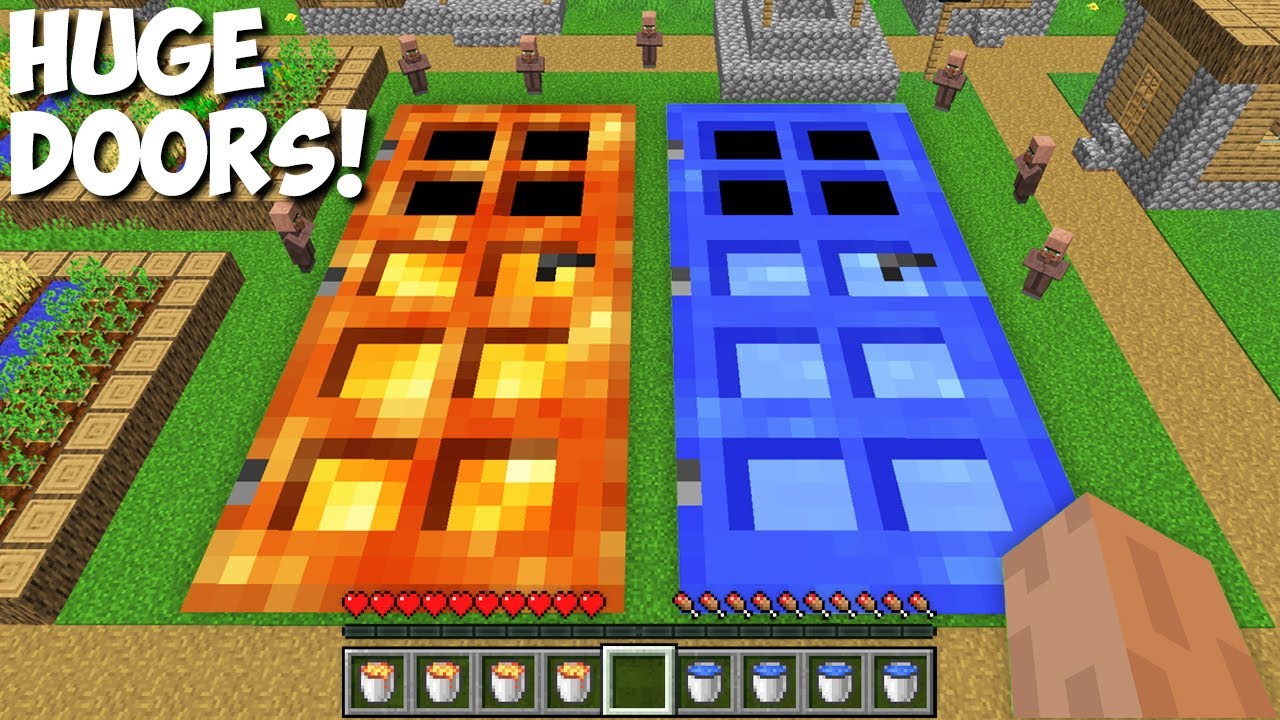 What is BEHIND this HUGE LAVA DOOR AND WATER DOOR in Minecraft ? LAVA ...