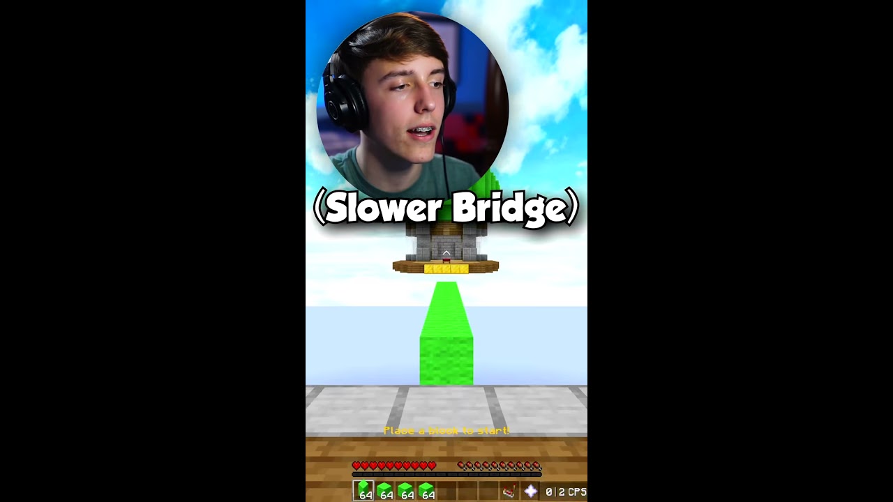 Why Speed Bridging in Minecraft is SLOW #Shorts - Minecraft videos