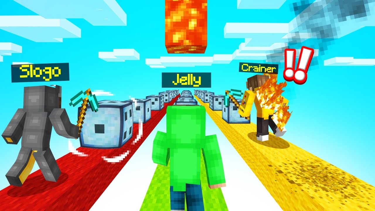 1v1v1 DICE BLOCK RACE In MINECRAFT... - Minecraft videos