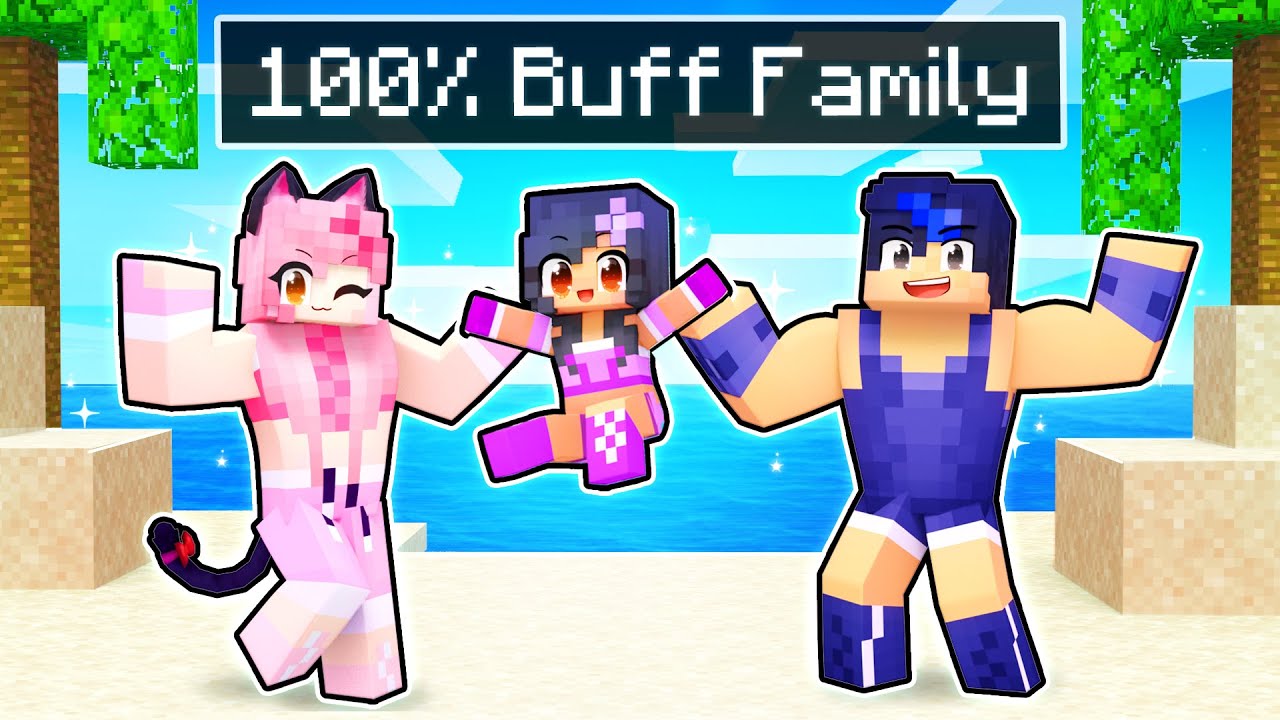 Adopted by a BUFF FAMILY In Minecraft! - Minecraft videos