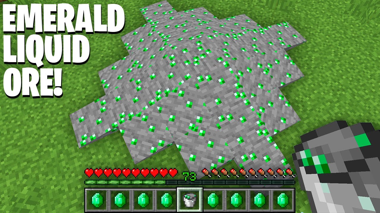 How to MINE this EMERALD ORE LIQUID in Minecraft ? EMERALD WATER ...