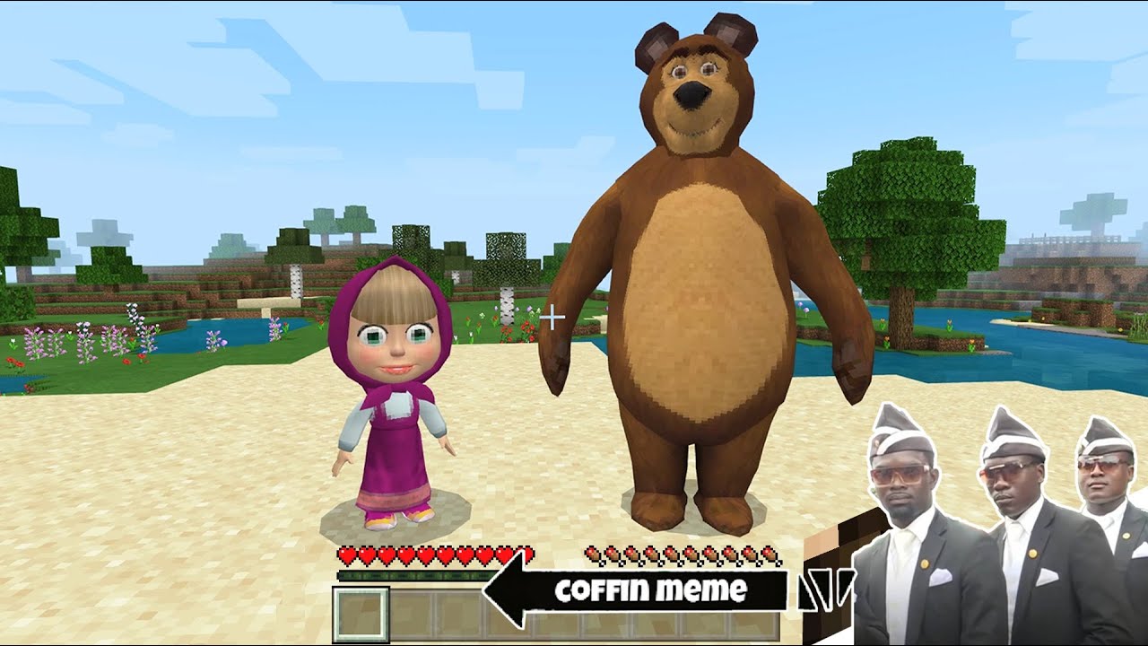 I found Real Masha and the Bear in Minecraft - Coffin Meme - Minecraft ...