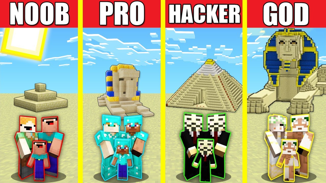 Minecraft Battle: SAND DESERT HOUSE BUILD CHALLENGE - NOOB vs PRO vs ...