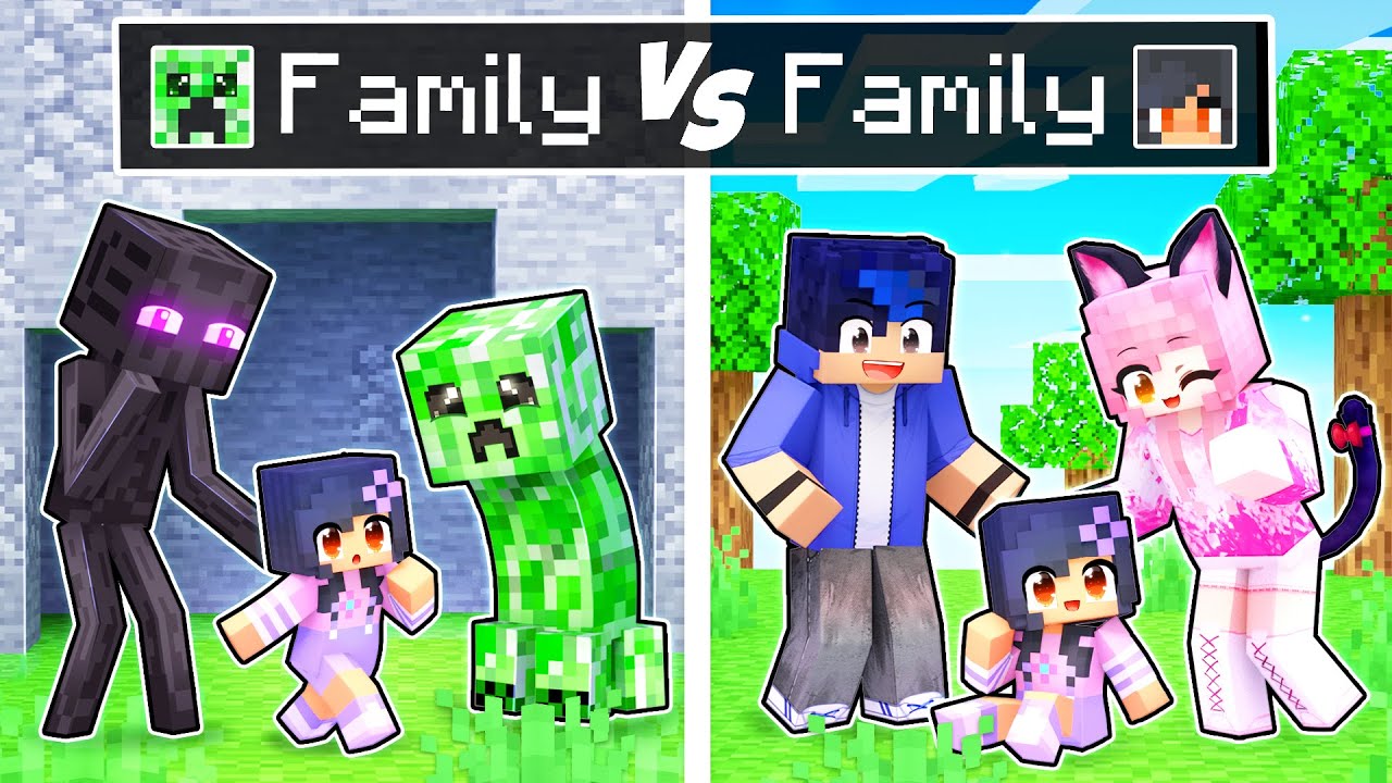 Minecraft MOB Family vs NORMAL Family! - Minecraft videos