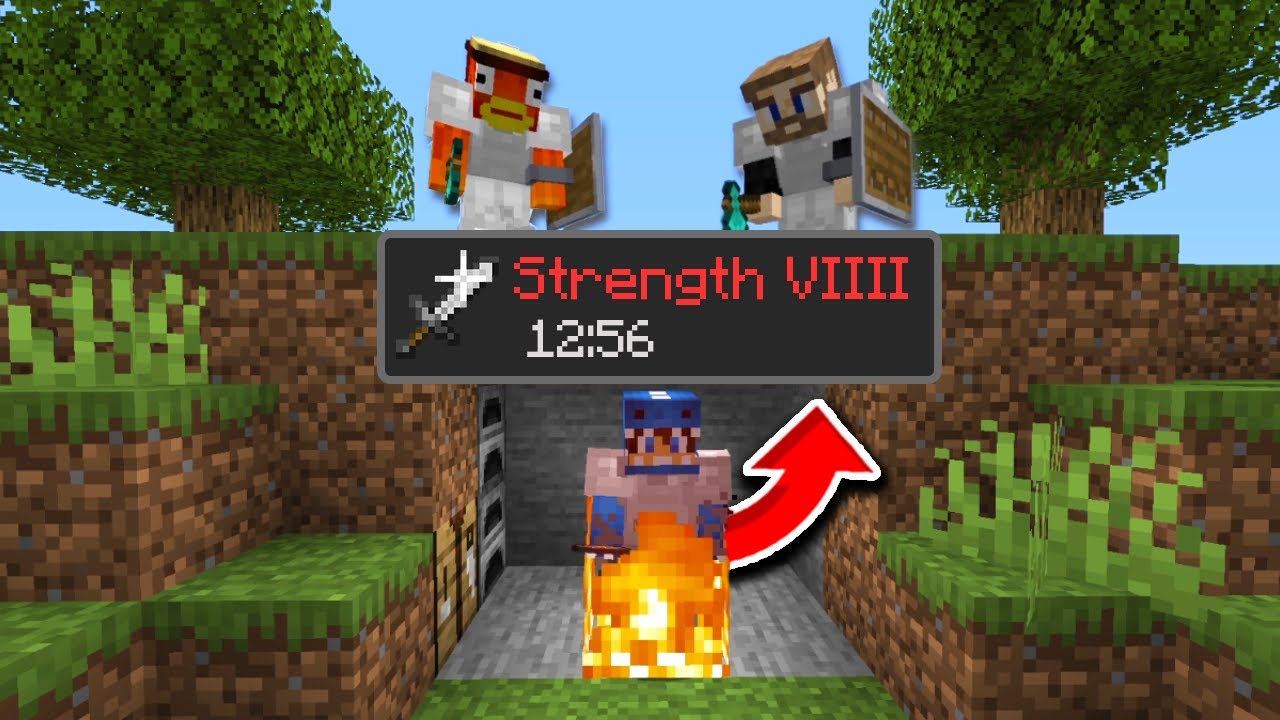Minecraft Manhunt But Damage Increases Your Strength... - Minecraft videos