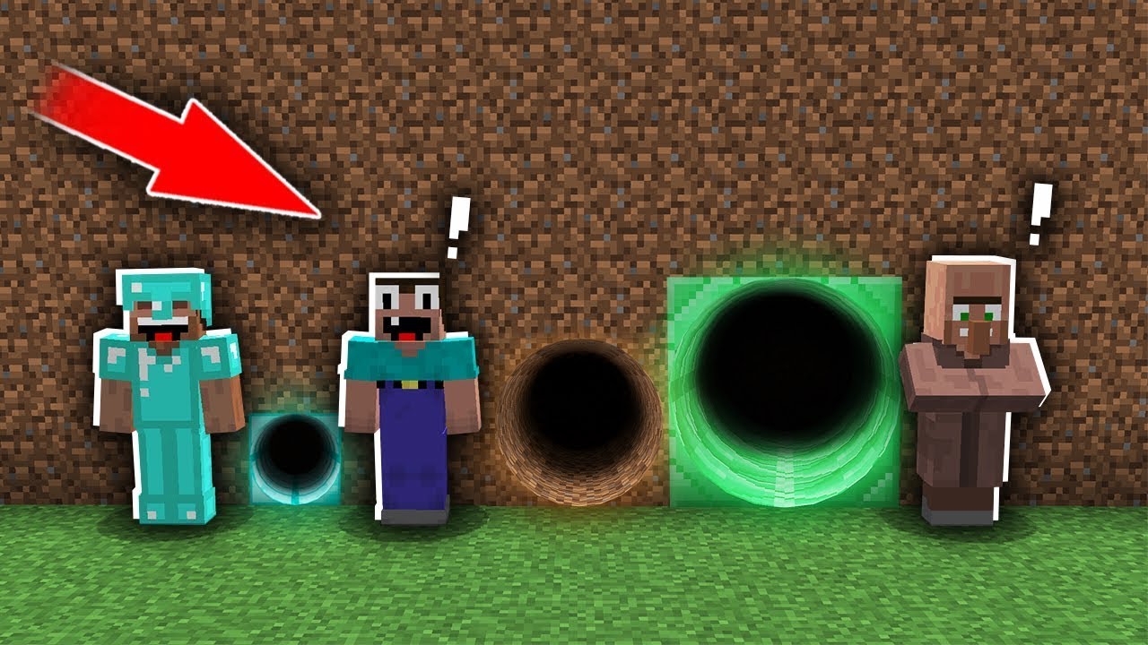 Minecraft NOOB vs PRO: WHERE DOES THE SECRET HOLE? BIGGEST HOLE OR ...