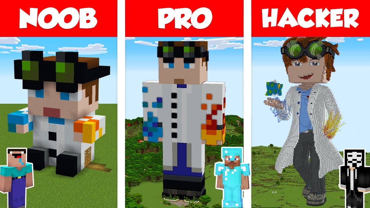 Minecraft NOOB vs PRO vs HACKER: WIEDERDUDE STATUE HOUSE BUILD CHALLENGE in Minecraft ...