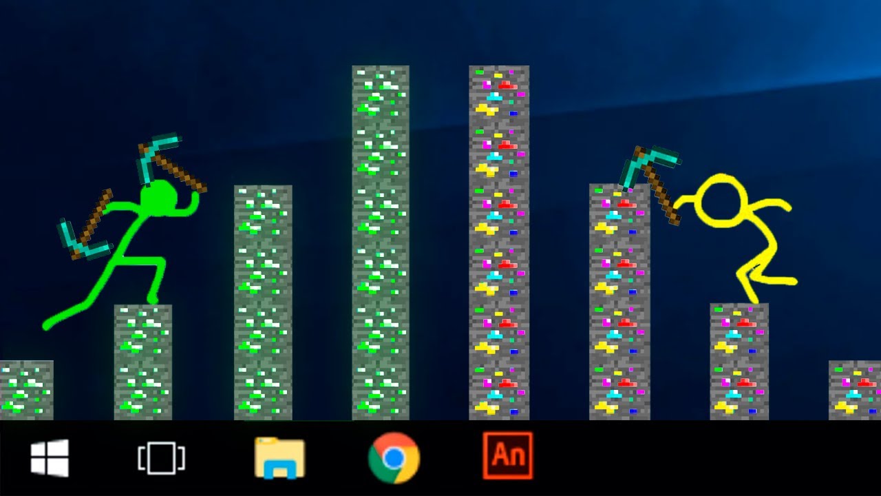 Minecraft vs Stickman Cartoon Animation vs. Minecraft Stick man Fight ...