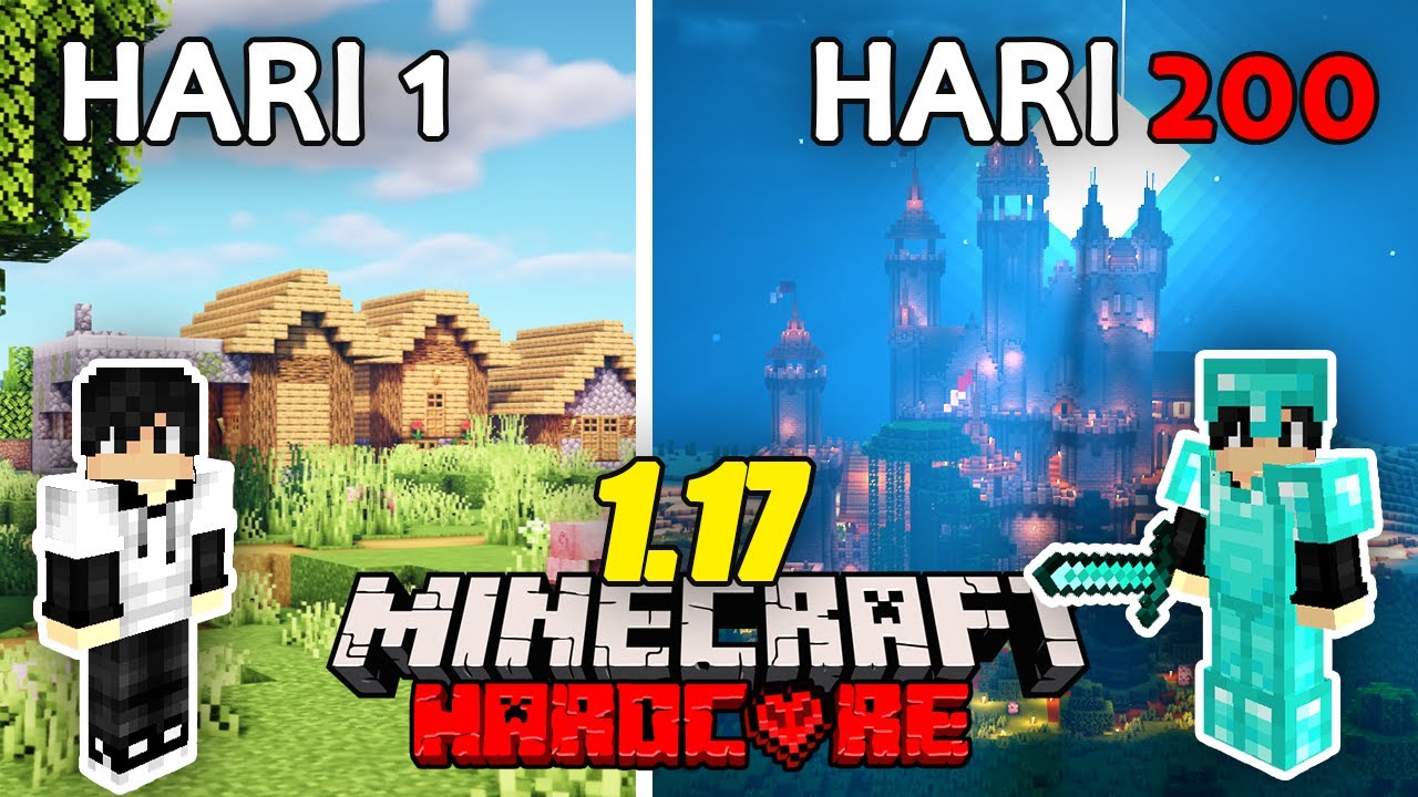 200 Hari Minecraft 1.17 Hardcore Tapi Aku TRANSFORMASI DESA Jadi ISTANA ...