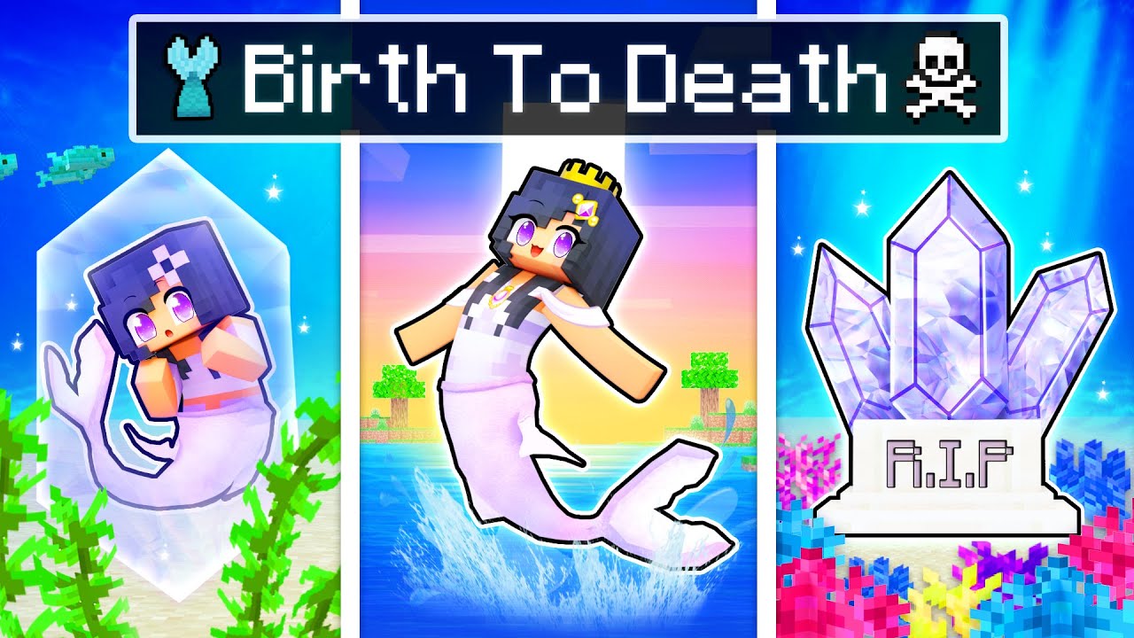 BIRTH To DEATH of the CRYSTAL Mermaid In Minecraft! - Minecraft videos