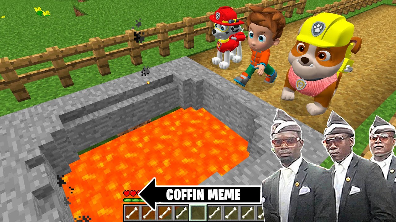 Best Traps for PAW PATROL in Minecraft - Coffin Meme - Minecraft videos