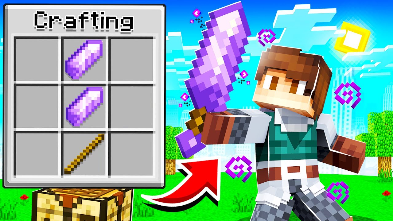 CRAFTING SWORDS out of EVERY BLOCK in Minecraft! - Minecraft videos