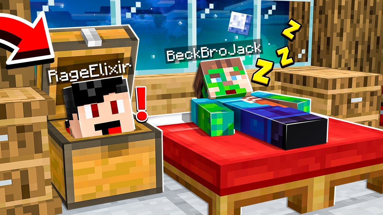 I Spent 24 Hours in BeckBroJack's Minecraft House.. (SECRET RECORDING ...