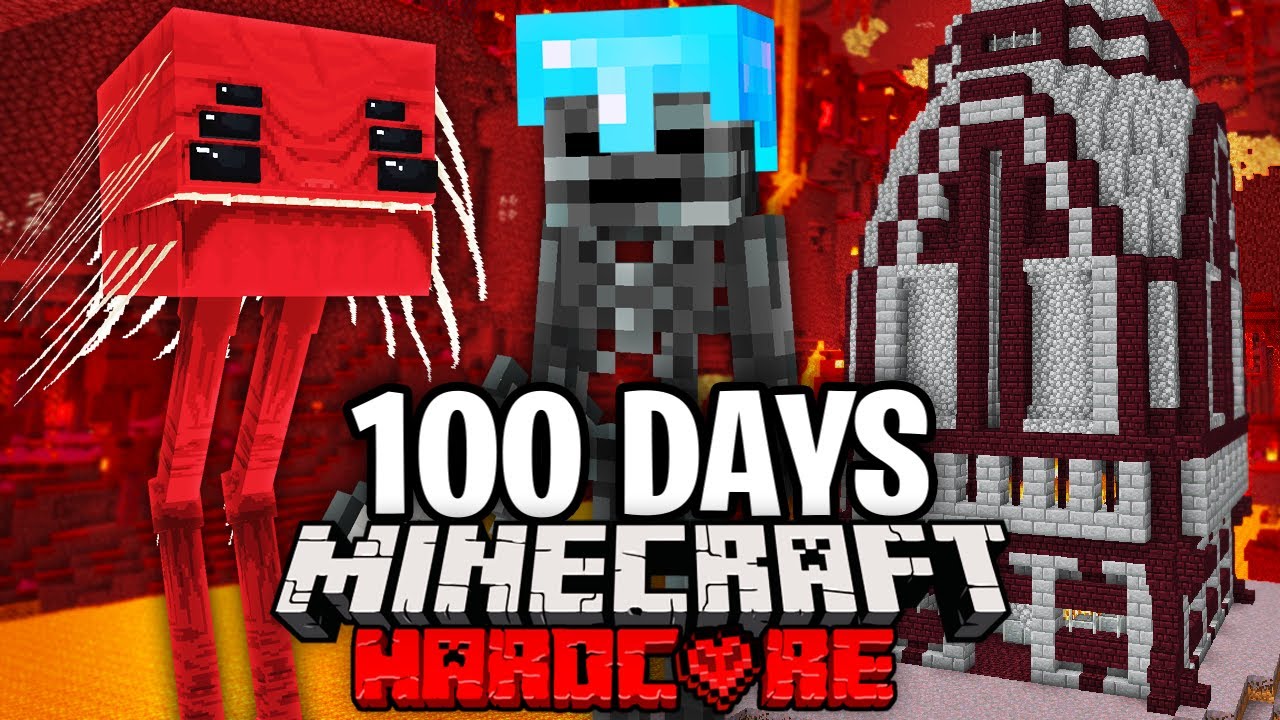 I Survived 100 Days As A Wither Skeleton In Hardcore Minecraft Heres