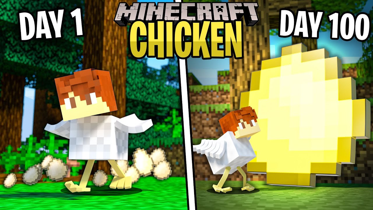 I survived 100 Days as a Chicken in Minecraft - Minecraft videos