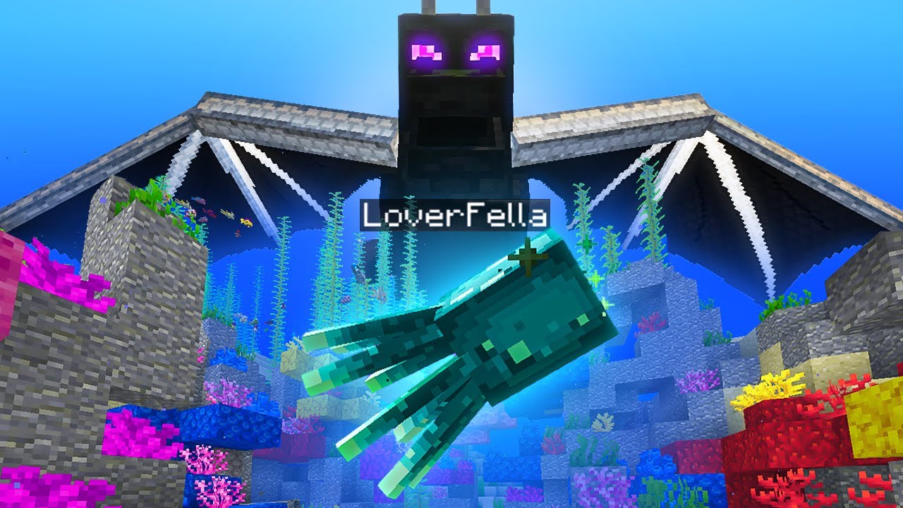Killing The Ender Dragon As A SQUID In Minecraft! - Minecraft videos