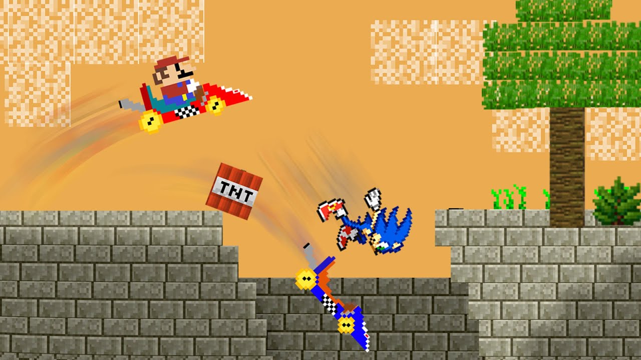 Mario & Sonic in musical racing on Minecraft-Symphony No. 5 - Minecraft ...