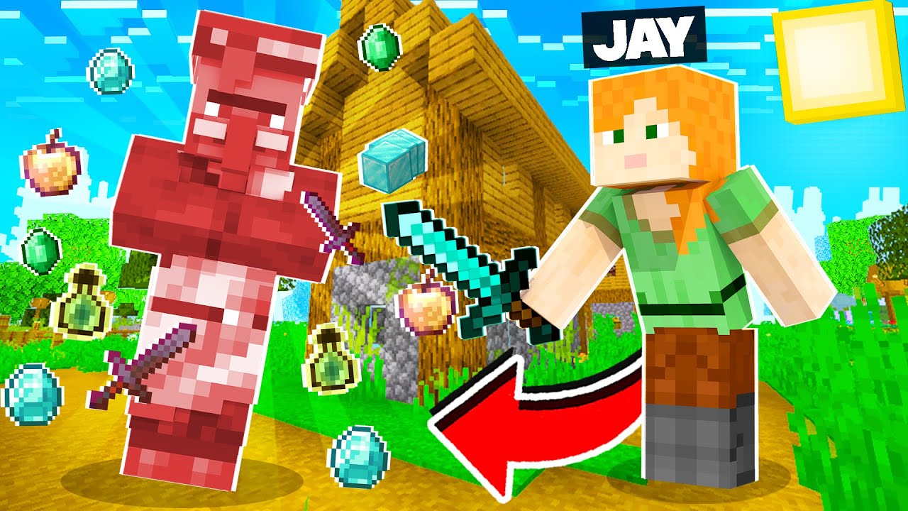 Minecraft But Villagers Drop OP Items - Minecraft videos