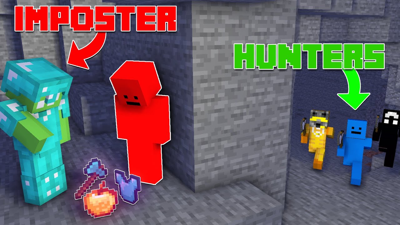 Minecraft Manhunt, But There's An OP Imposter... - Minecraft videos
