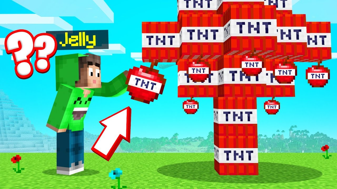 PICKING *TNT* APPLES FROM A TROLL TREE! (Minecraft) - Minecraft videos