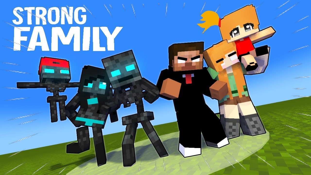 SEASON 7: "Herobrine and Wither's STRONG FAMILY": MONSTER SCHOOL ...