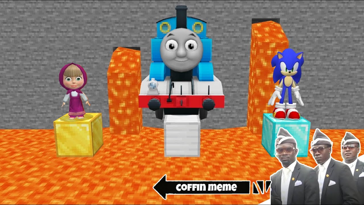 Who to Save Masha or Thomas or Sonic in Minecraft - Coffin Meme ...