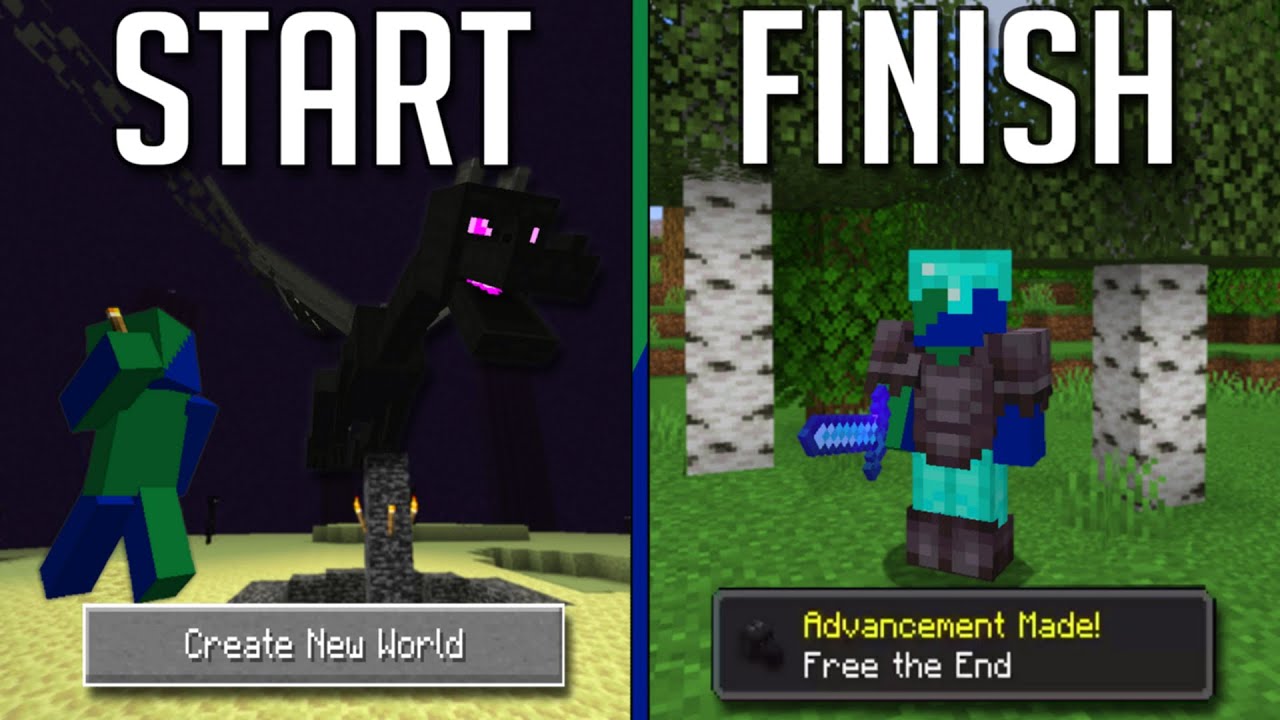 Beating Minecraft In Reverse - Minecraft videos