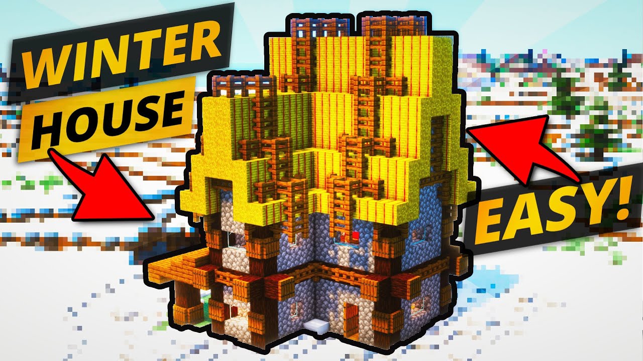 Easy Winter House in Minecraft: Timelapse - Minecraft videos