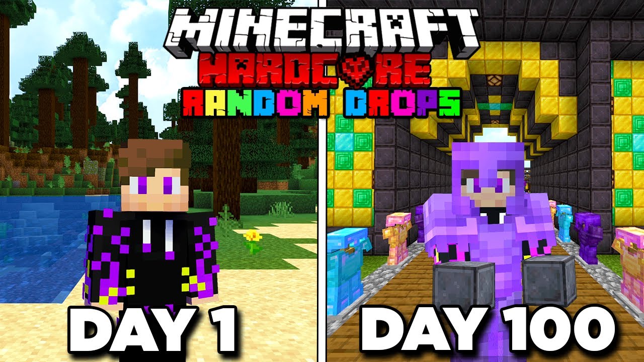 I Survived 100 Days in Hardcore Minecraft in a World with RANDOM DROPS ...