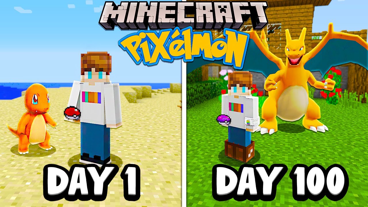 I Survived 100 Days in Minecraft PIXELMON... Here’s What Happened ...