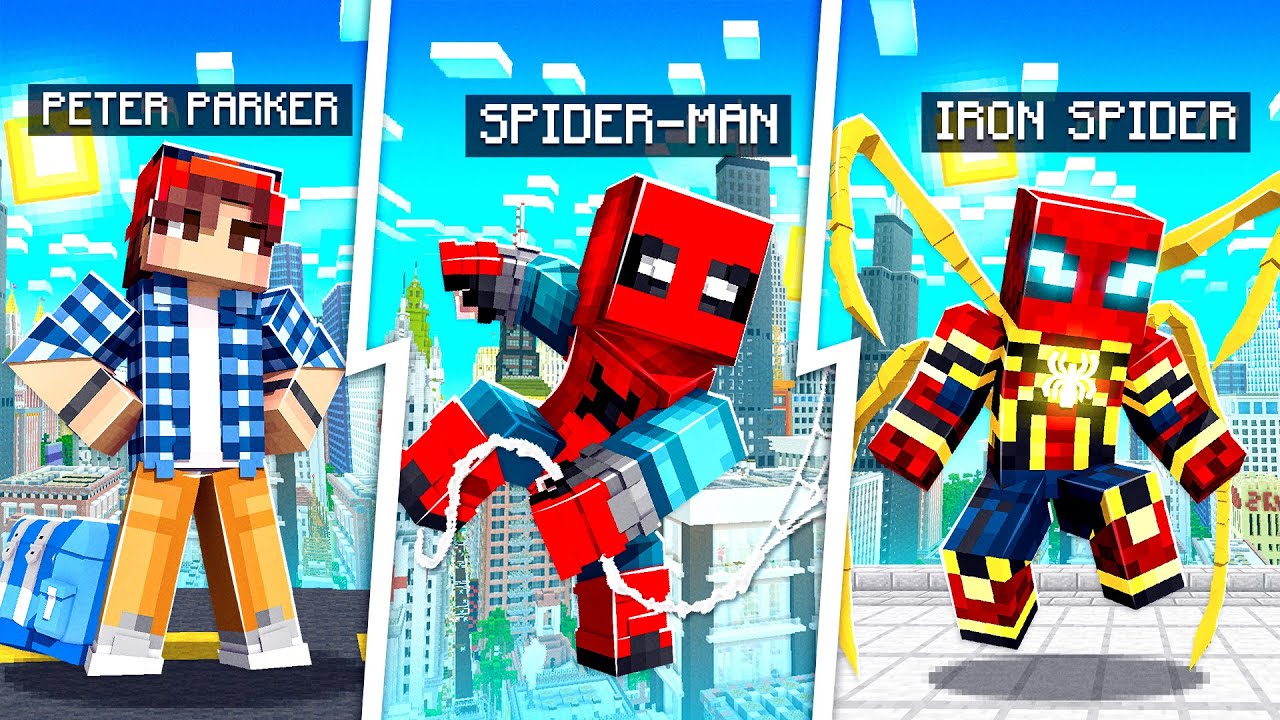 LIFE OF IRON SPIDER MAN IN MINECRAFT! - Minecraft videos